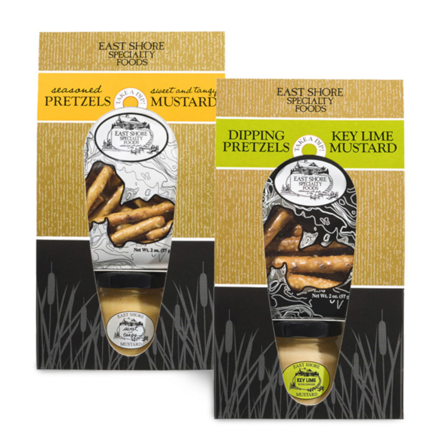 East Shore Mini Mustard and Pretzels Snack Set — National Mustard Museum