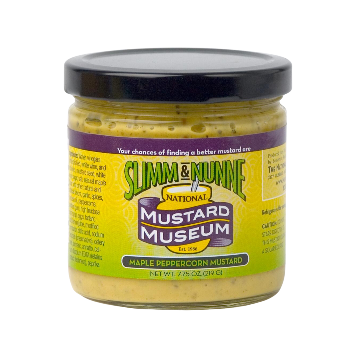 Slimm & Nunne Maple Peppercorn Mustard — National Mustard Museum