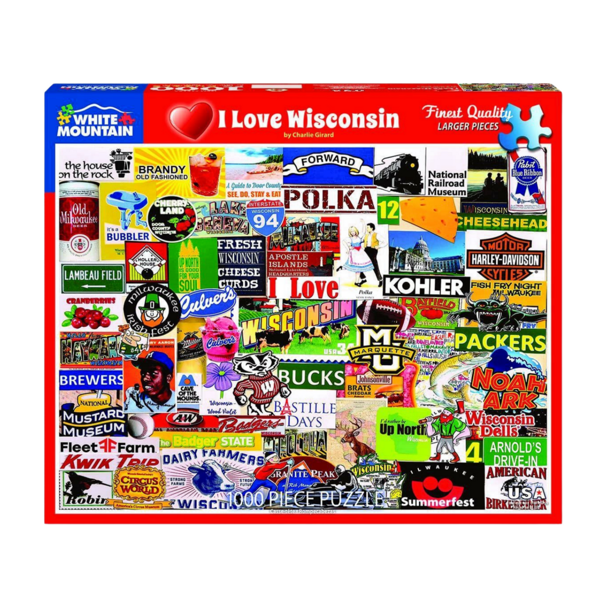 White Mountain Puzzles I Love Wisconsin Puzzle — National Mustard Museum